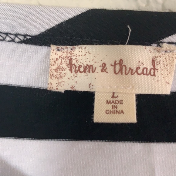 Hem & Thread | Tops | Hem And Thread Black And White Striped Top | Poshmark
